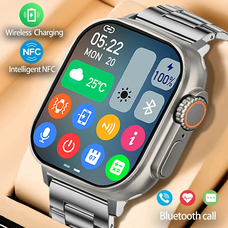 2023 Ultra 8 Smart Watch 2.0 Inch Nfc Body Temperature Detection Wireless Charging Bluetoothcall ...