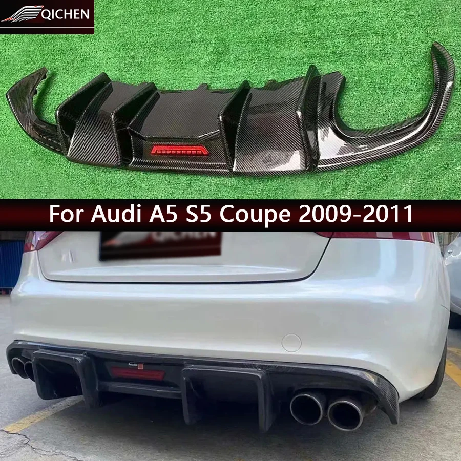 For Audi A5 S5 Coupe 2009-2011 Sports Carbon Fiber Back lip Car Bumper ...