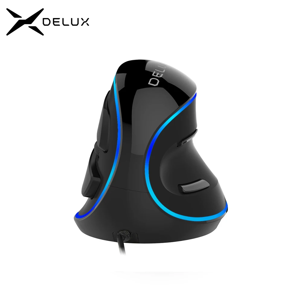 Delux-M618PU-Wired-Vertical-Ergonomic-Mouse-with-7200DPI-Blue-LED-6 ...