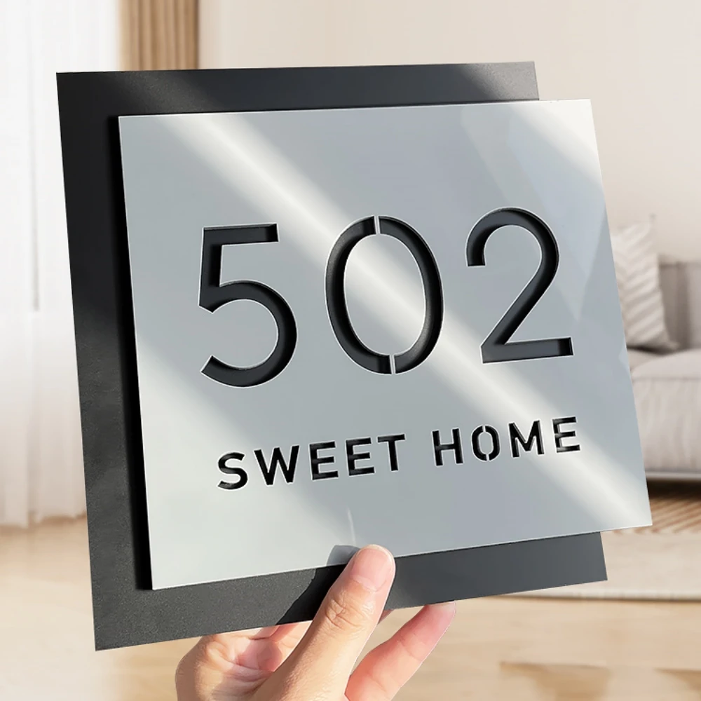 Acrylic-house-number-plate-home-plaque-customized-hotel-residential ...