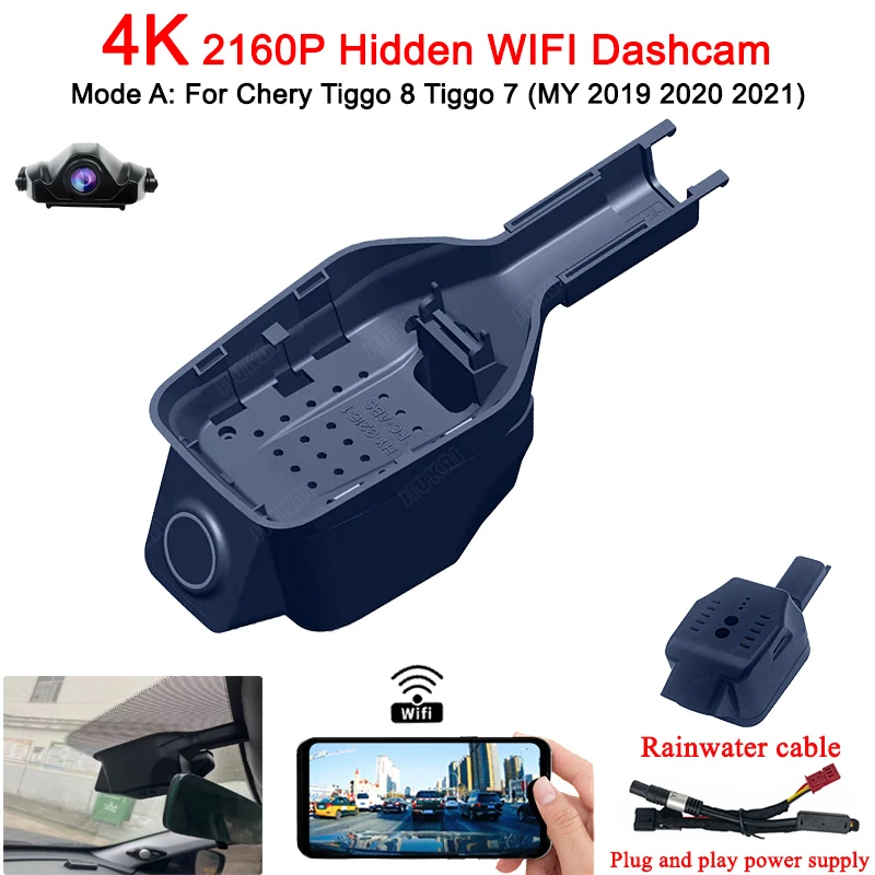 4K Dash Cam WIFI Car Dvr Driving Recorder Dashcam Front and Rear ...