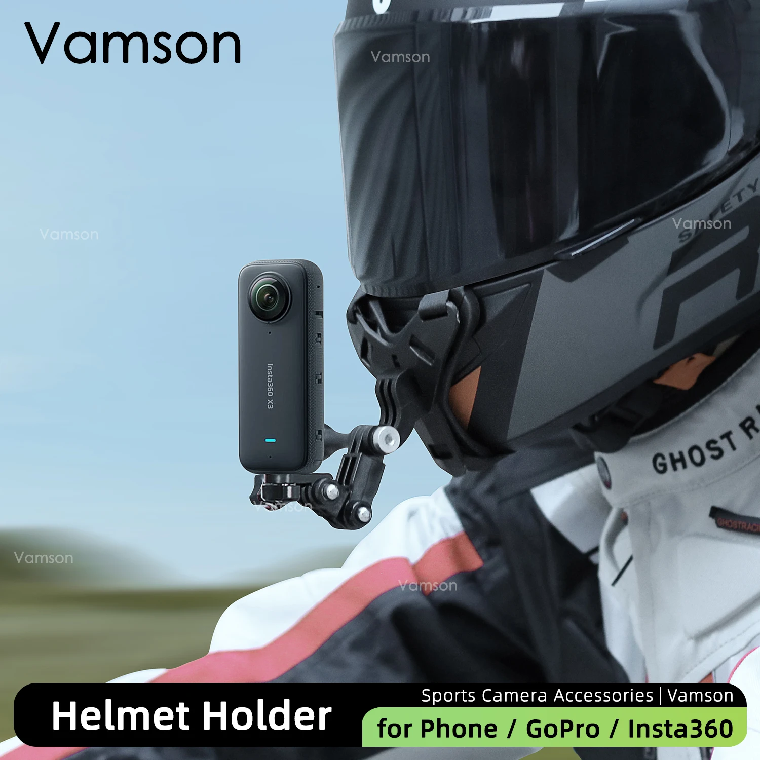 Vamson-for-GoPro-Hero-12-Accessories-Motorcycle-Helmet-Strap-Chin-Stand ...