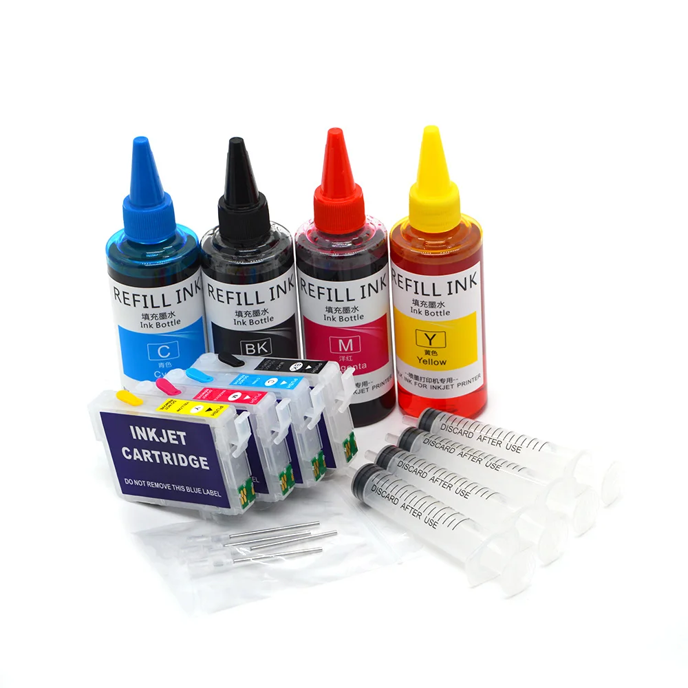 503 503XL Refill Ink Cartridge with Chip and 400ML Dye Ink for Epson XP ...