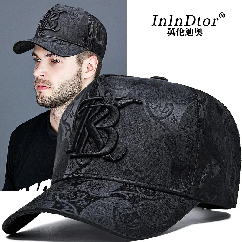 2024 Fashion Embroidery High top Baseball Cap Men's cashew print ...