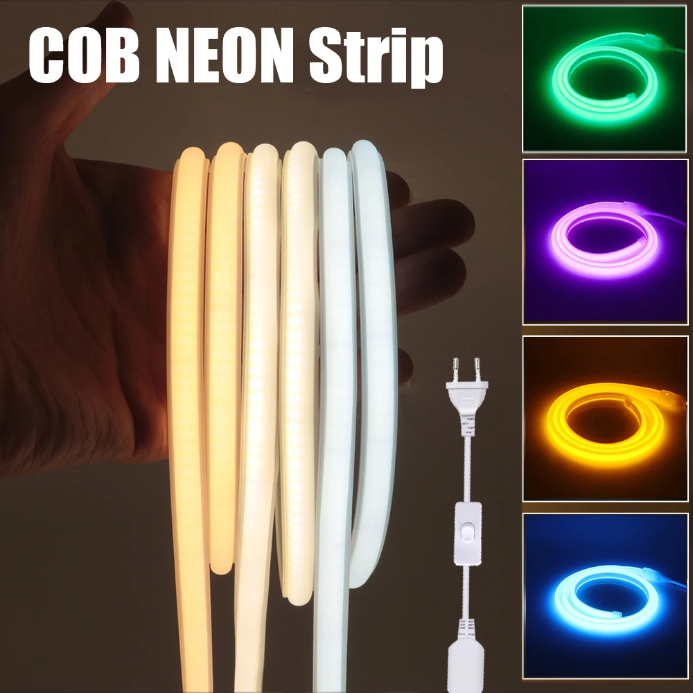 AC-220V-COB-LED-Strip-Neon-Light-288leds-M-IP65-Waterproof-White-Ice ...