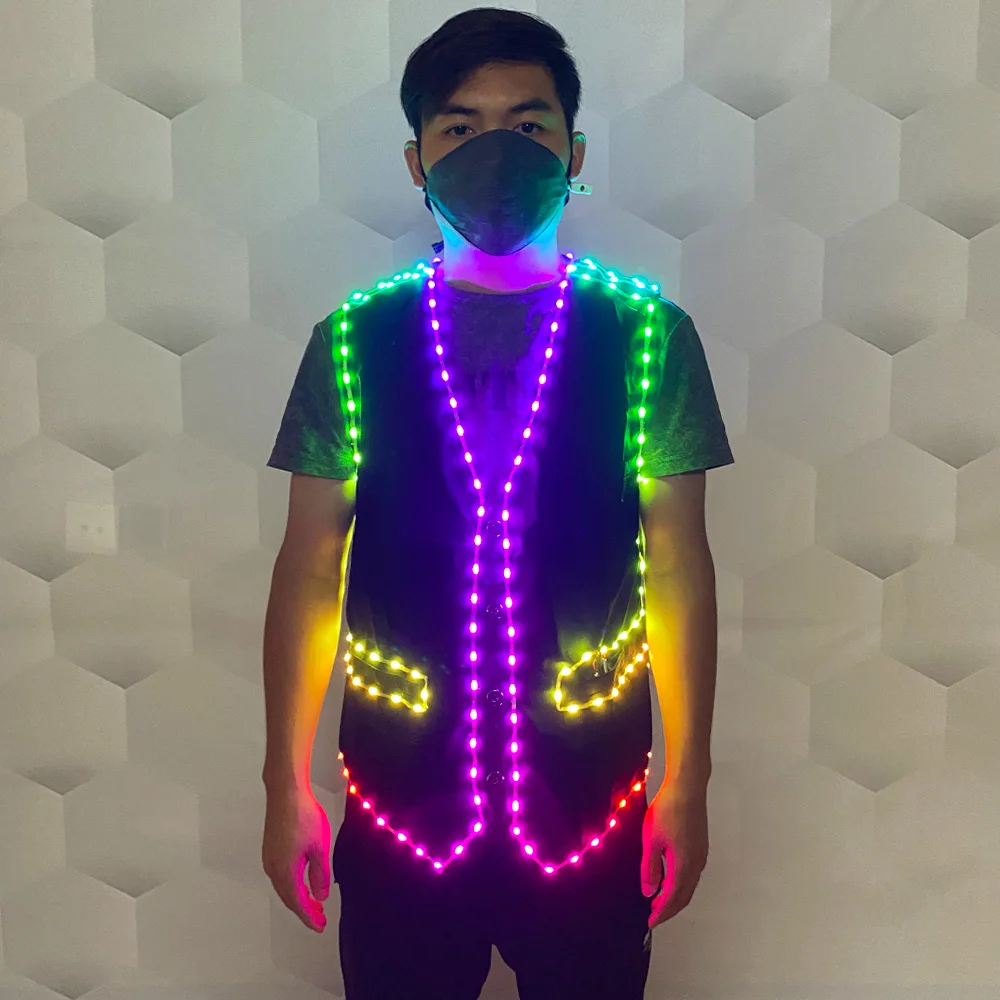 Colored-Led-Glow-vest-Bar-Clothing-Jacket-Vest-DJ-Singer-Party-glow-in ...
