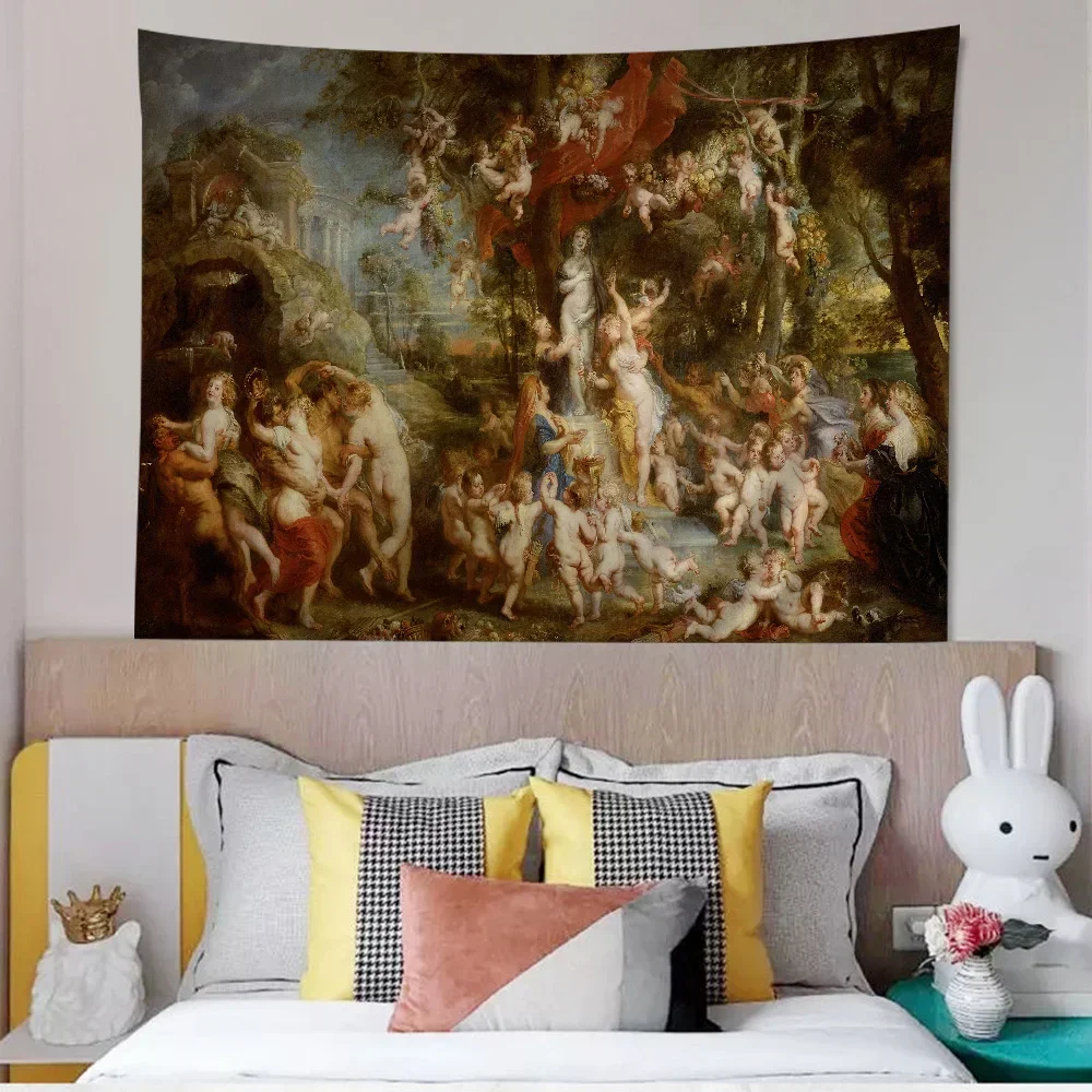 Renaissance-art-Painting-Hanging-Bohemian-Tapestry-Hanging-Tarot-Hippie ...