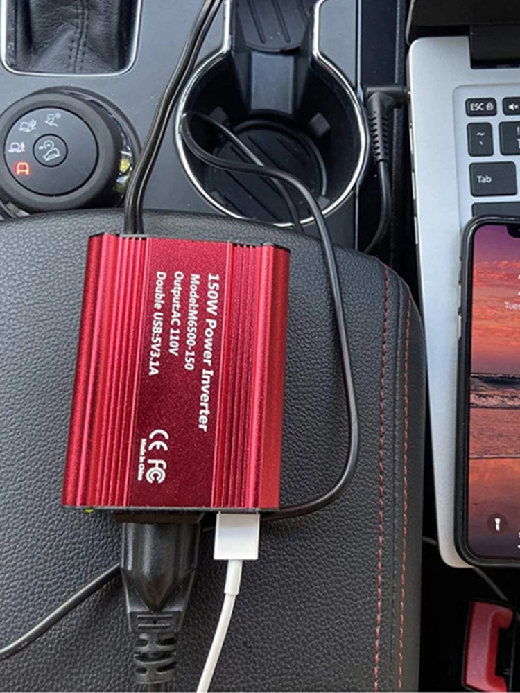150W Automobile Inverter Converter Small Portable 12V 110V/220V Pure ...