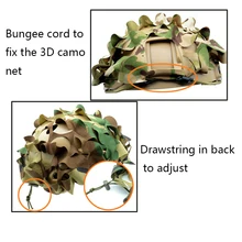 3D Camo Net Airsoft Helmet Cover Laser Cut Nylon Drawstring Helmet ...