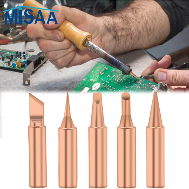 5PCS-Soldering-Iron-Tips-Pure-Copper-900M-T-Electric-Soldering-Iron-Tip ...
