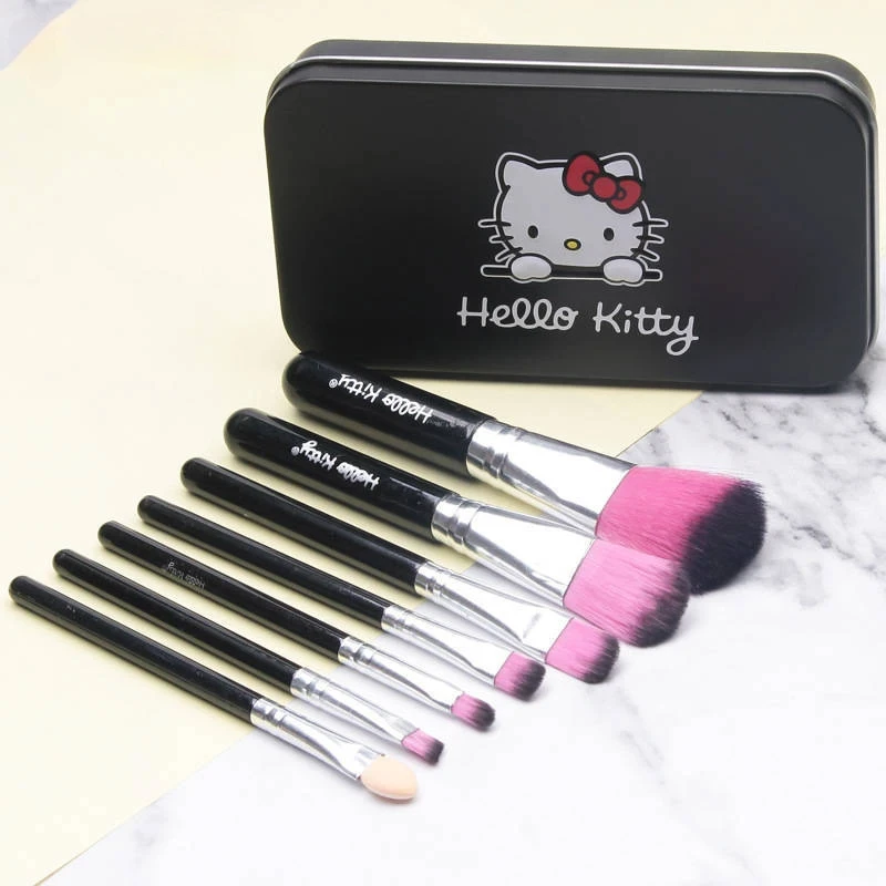 Kawaii Hello Kitty Makeup Brush Set Cute Blush Eyebrow Lip Eye Shadow ...