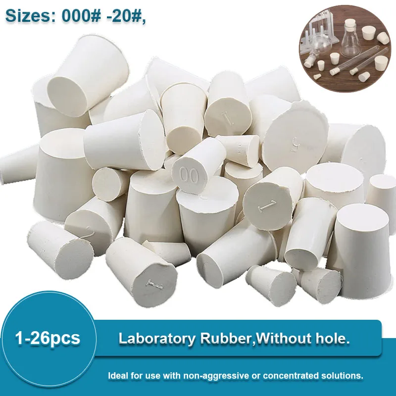 1-26pcs-23sizes-White-Solids-Rubber-Stopper-Push-In-Sealing-Plug ...