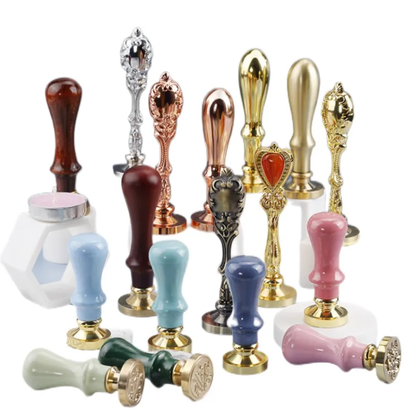 1PCS Wax Seal Stamp Handle Retro Metal and Wodden Colorful Universal ...