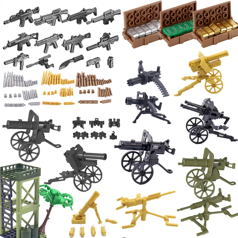 Military-Building-Blocks-Figures-Accessories-Weapons-Gold-Bricks-Box ...