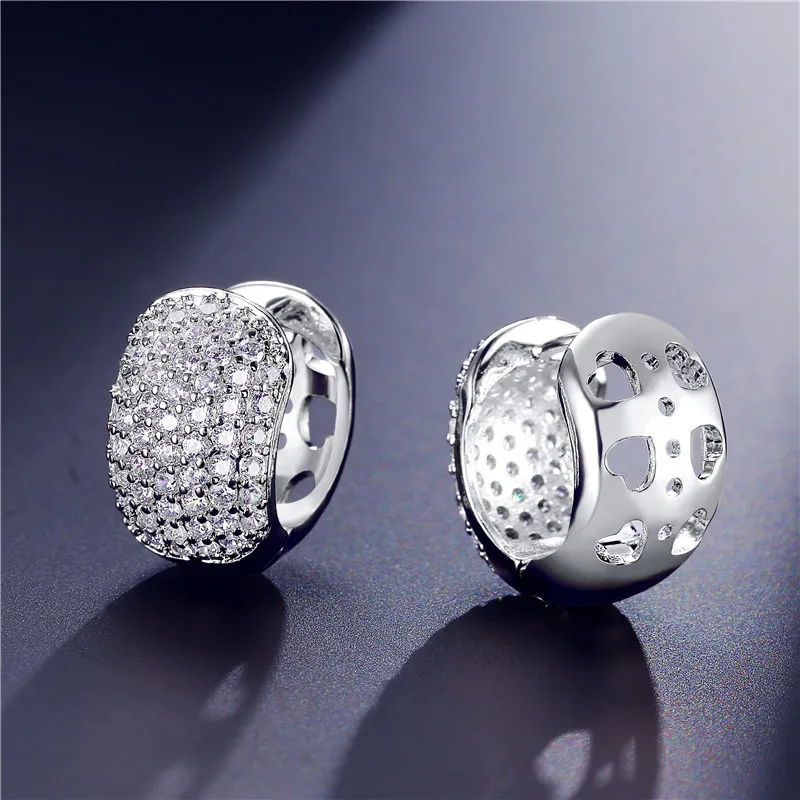 Uilz-Shinny-Zircon-Small-Round-Hoop-Earrings-for-Women-White-Gold-Color ...