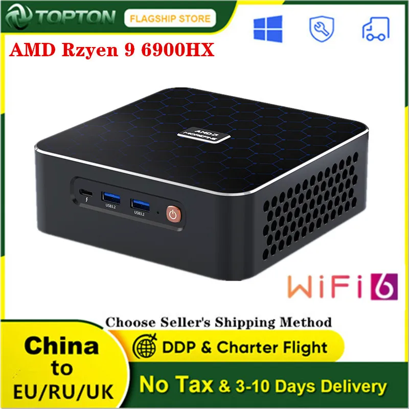 Topton Gaming Mini Computer Amd Rzyen 9 6900hx 6850h Radeon 680m Ddr5 ...