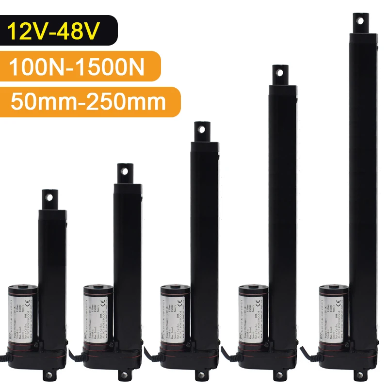 DC-12V-48V-Linear-Actuator-50mm-250mm-Stroke-Linear-Drive-Electric ...