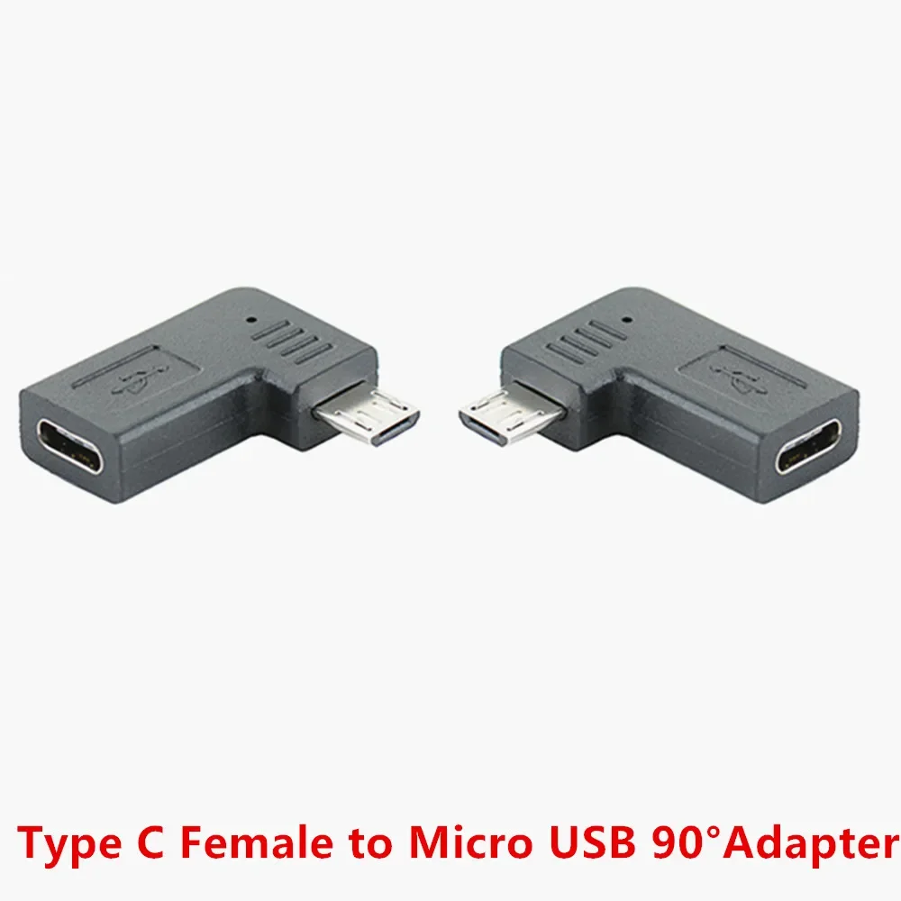 Left/Right Angle Micro USB Male to Type C Female Adapter 90 Degree ...