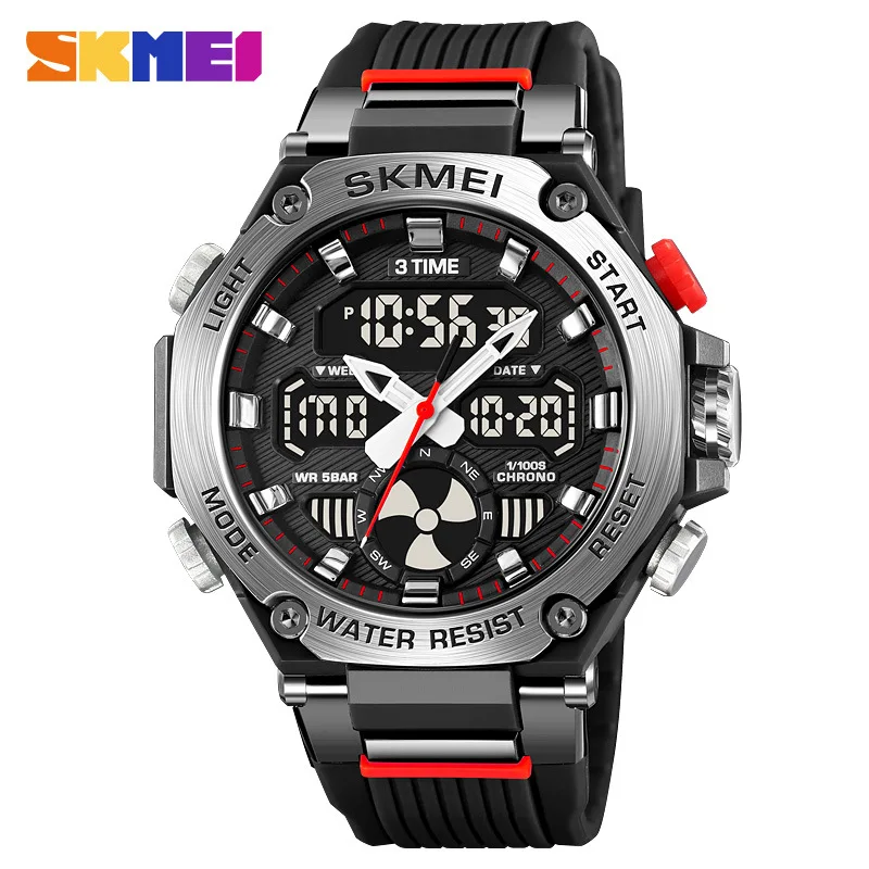 SKEMI-Men-s-watches-50M-waterproof-TPU-watchband-Dual-display-student ...