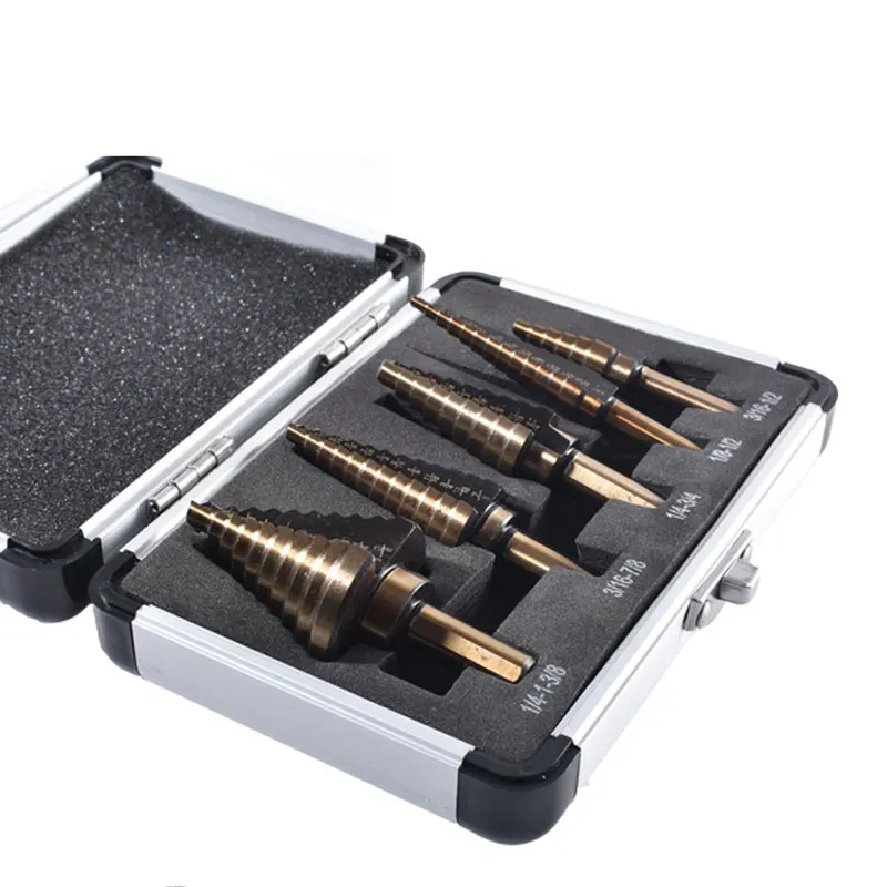 Hss 4241 Cobalt Multiple Hole Step Drill Bit Set Tools Aluminum Case ...