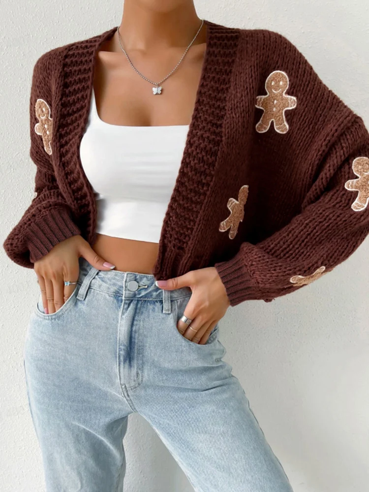 New Autumn Winter Gingerbread Embroidered Long Sleeve Loose Women ...