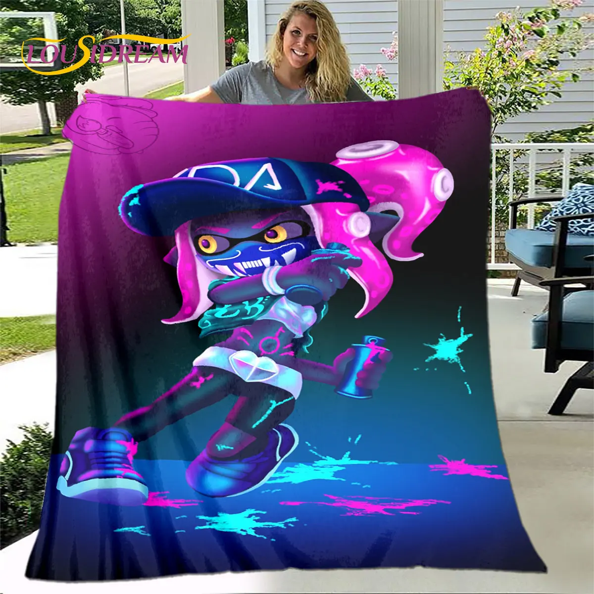 Game-Splatoon-Cartoon-Soft-Plush-Blanket-Flannel-Blanket-Throw-Blanket ...