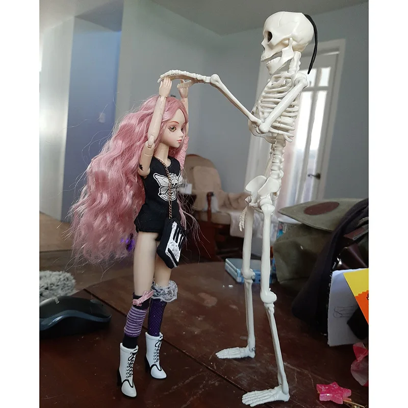 Couleur crâne de 29cm Décor d'halloween Simulation squelette humain os de crâne réaliste pour ...