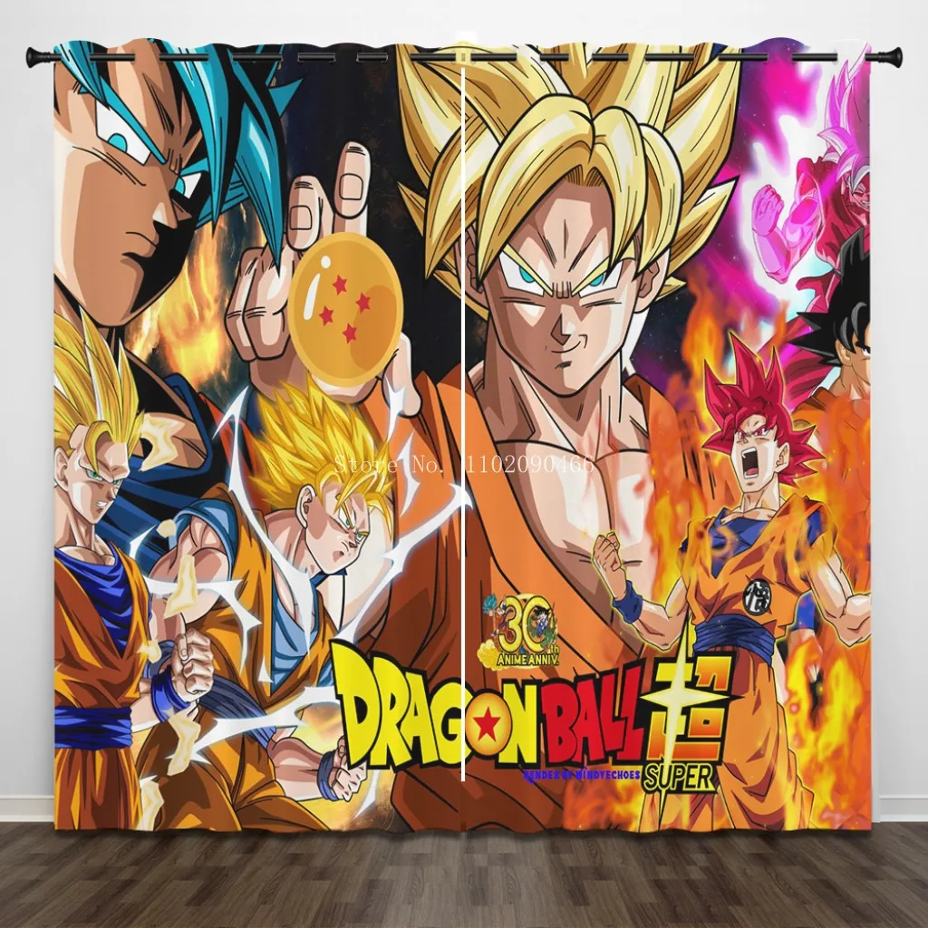 Dragon Ball Window Curtain Son Goku 3D Printing Blackout Curtains ...