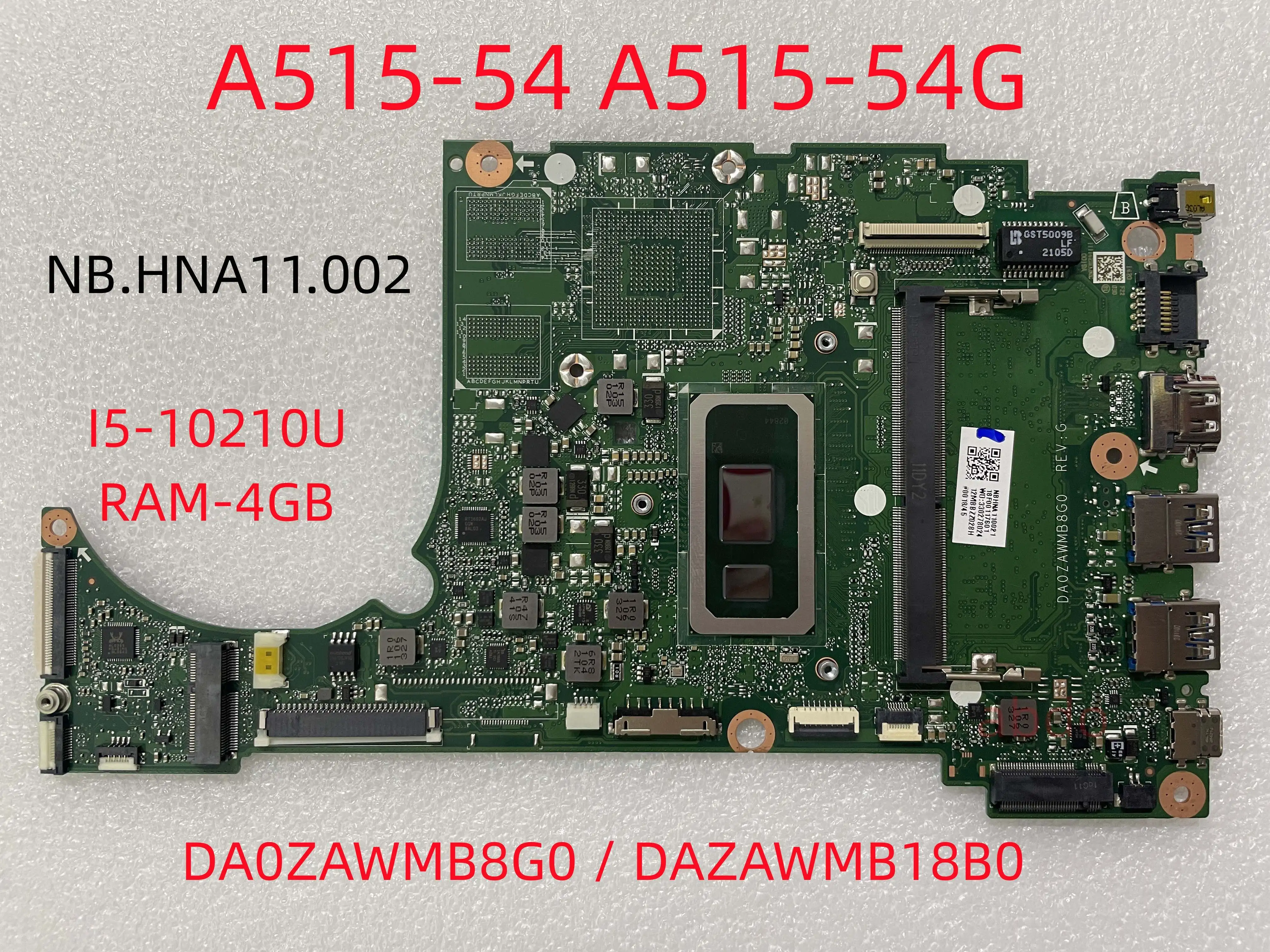 DA0ZAWMB8G0 NB.HNA11.002 For ACER Aspire 5 A515-54 motherboard with i5 ...