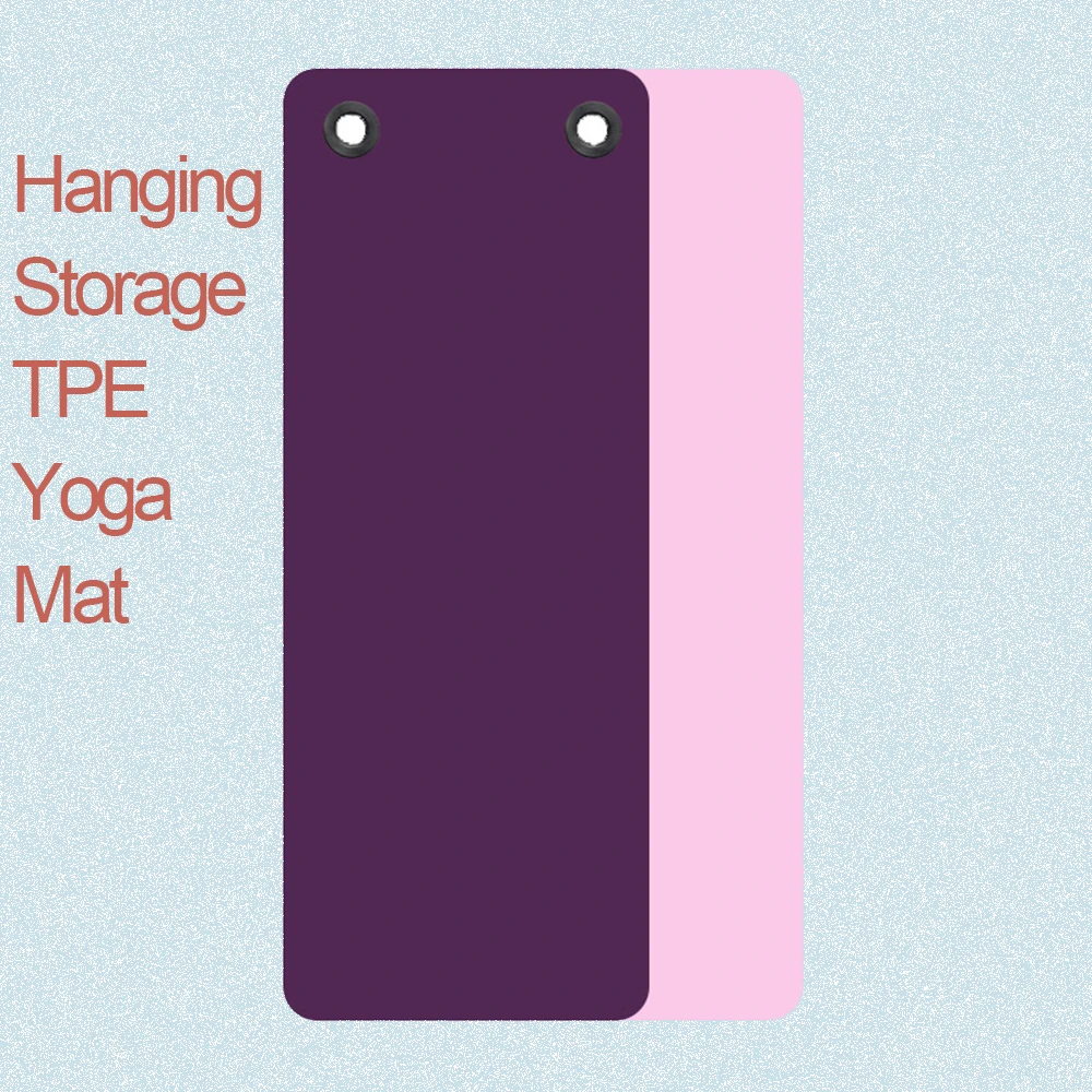 6mm Eco Friendly Double-side Anti Slip TPE Yoga Mat Eyelets Fitness ...