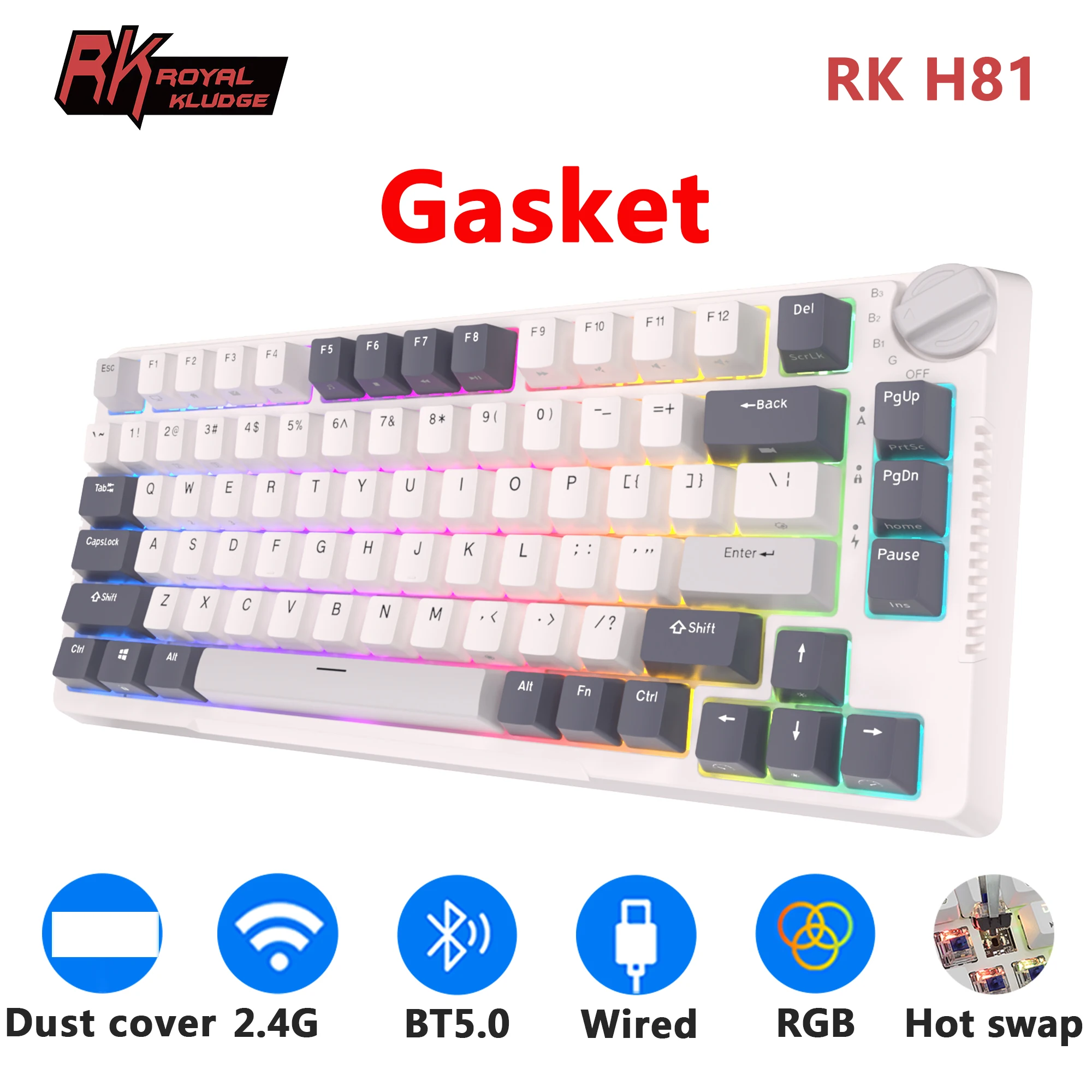 RK-H81-Royal-Kludge-Gasket-Structure-Tri-mode-Mechanical-Keyboard-81 ...