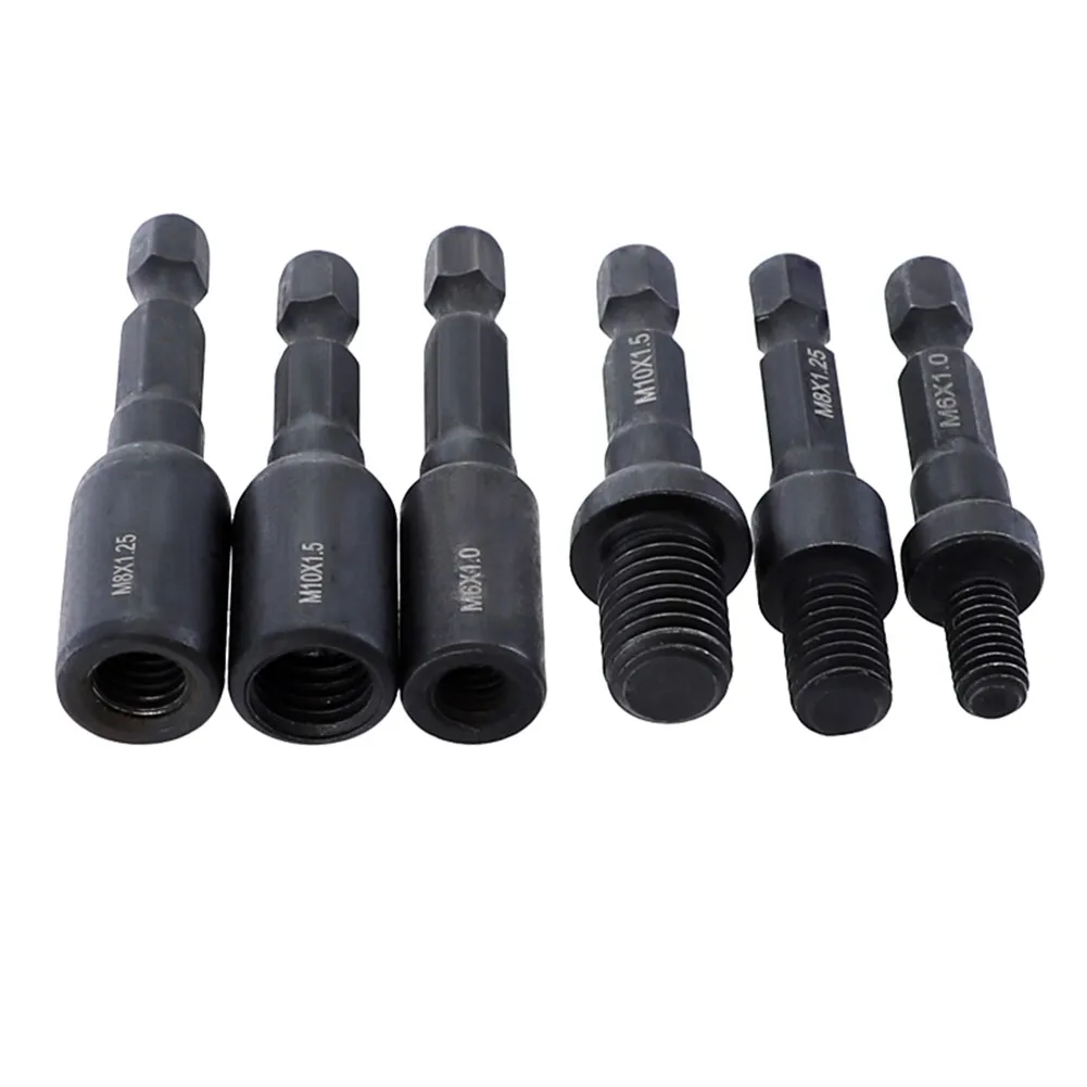 6Pcs Cr-Mo Self-Tapping Socket Adapter Set For 6/8/10mm Insert Nuts Or ...