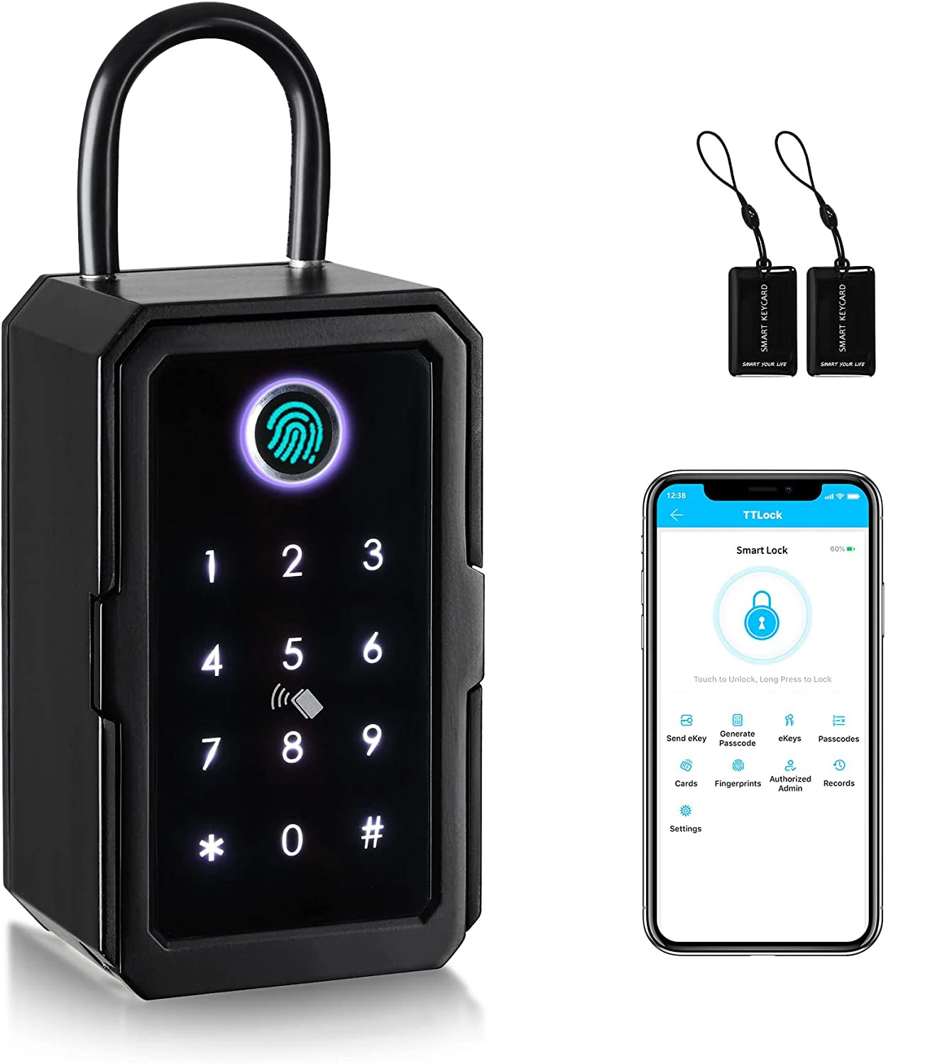 Digital-Key-storage-box-TTLock-App-with-fingerprint-password-RF-card ...