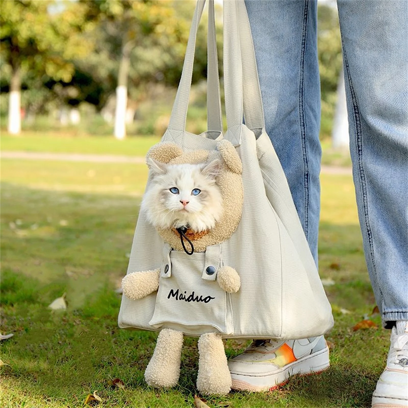 Pet Canvas Handbag Portable Cat Dog Cute Fun Carrier Bags Soft Pet ...