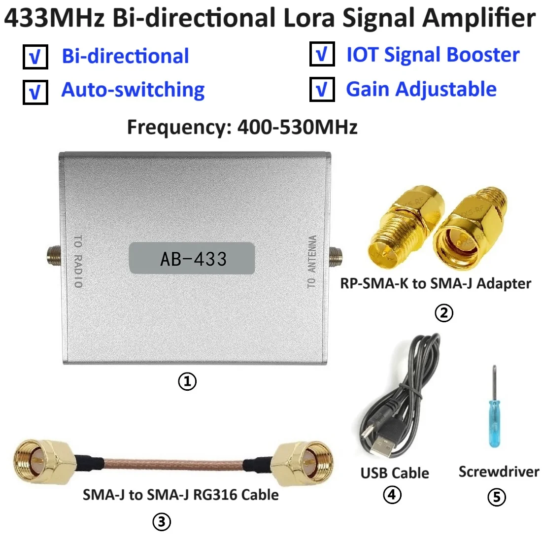 433MHz-470MHz-510MHz-Two-way-Power-Amplifier-Bi-directional-Signal ...
