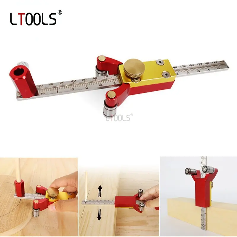Woodworking Scribe Straight Line Arc Scriber Ruler Aluminum Alloy ...