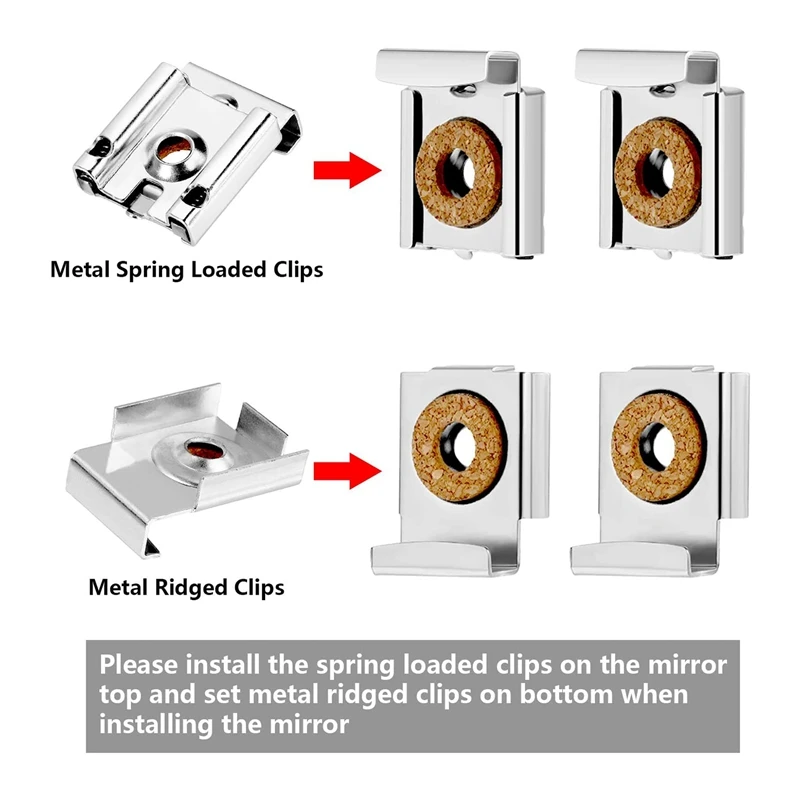 Frameless Mirror Mounting Brackets