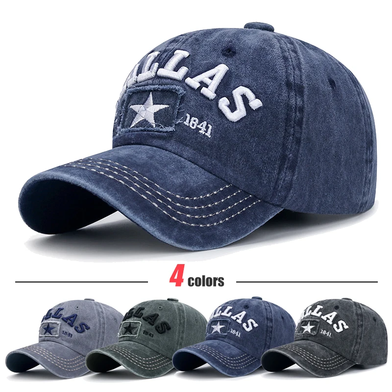 4 Colors Unisex DALLAS 3D Embroidered Baseball Cap Snapback caps Sun ...