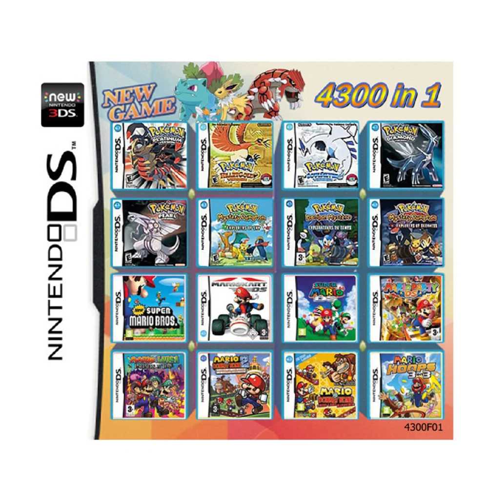NEW-4300-in-1-DS-Game-Cartridge-Video-Game-Console-Card-for-NDS-2DS ...