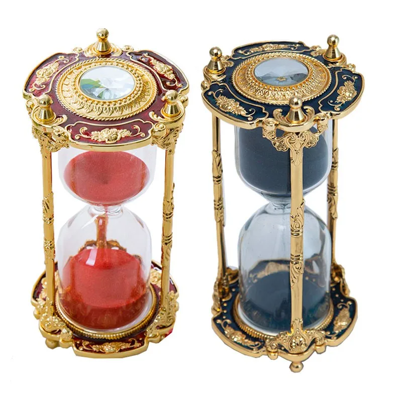 15-Minutes-Hourglass-Timer-Creative-Metal-Retro-Table-Clock-Sand-Clock ...