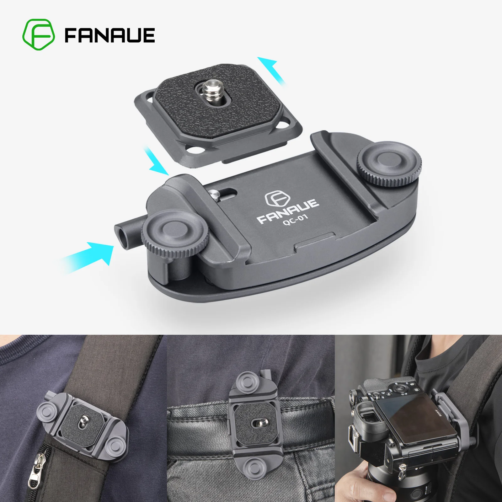 FANAUE-Universal-SLR-Camera-Quick-Release-Plate-Clip-Backpack-Strap ...