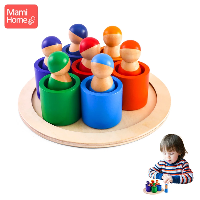 1Set-Wooden-Peg-Dolls-Toys-Rainbow-Beech-Wooden-Block-Doll-Tray ...