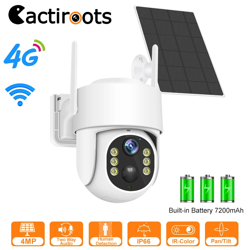 Cactiroots-Solar-Panel-PTZ-IP-Camera-WiFi-4MP-4G-Video-Surveillance ...