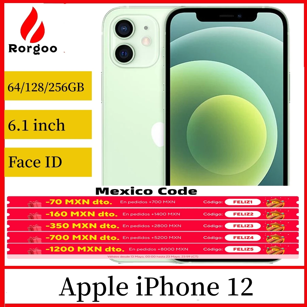 Original-Apple-iPhone-12-5G-LTE-Mobile-phone-6-1-4GB-64-128-256GB-IOS ...