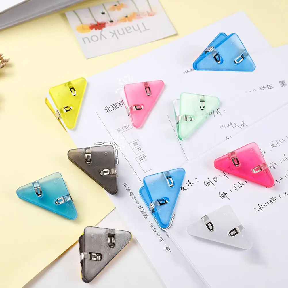 10Db Kreatív Háromszög Clip Bill Book Paper Corner Binder Desk Tároló ...