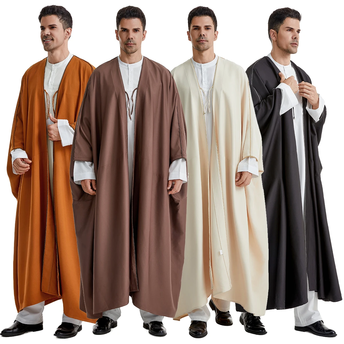 2024 Islamic Clothing Thobes For Men Abaya Open Front Dubai Saudia ...