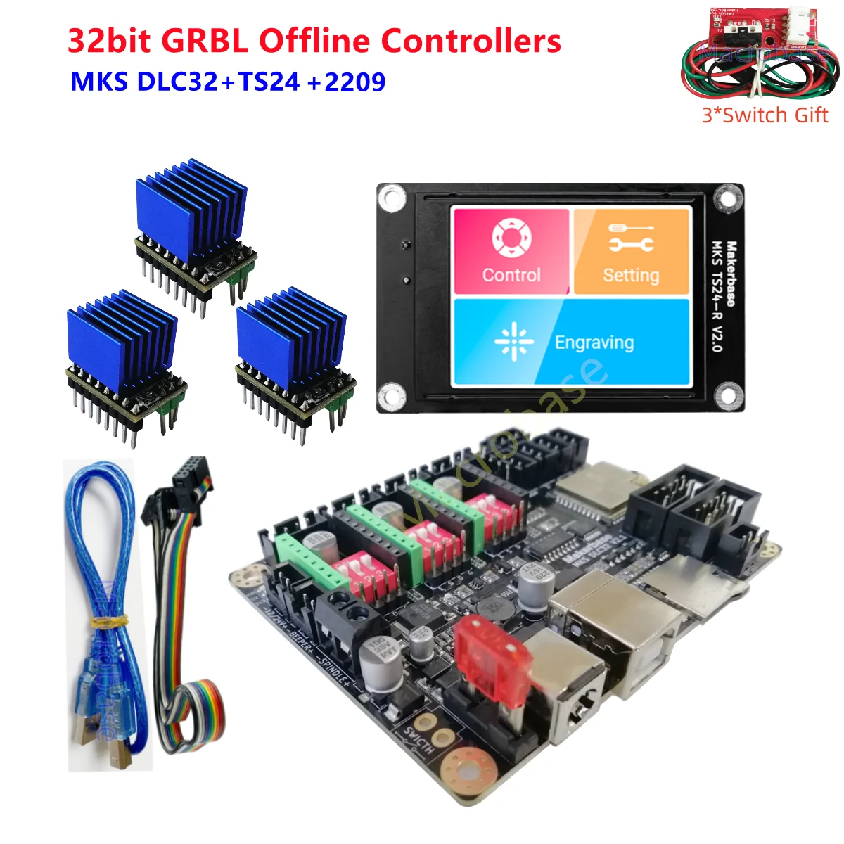 grbl-32-bit-CNC-shield-controller-ESP32-WIFI-MKS-DLC32-offline-control ...
