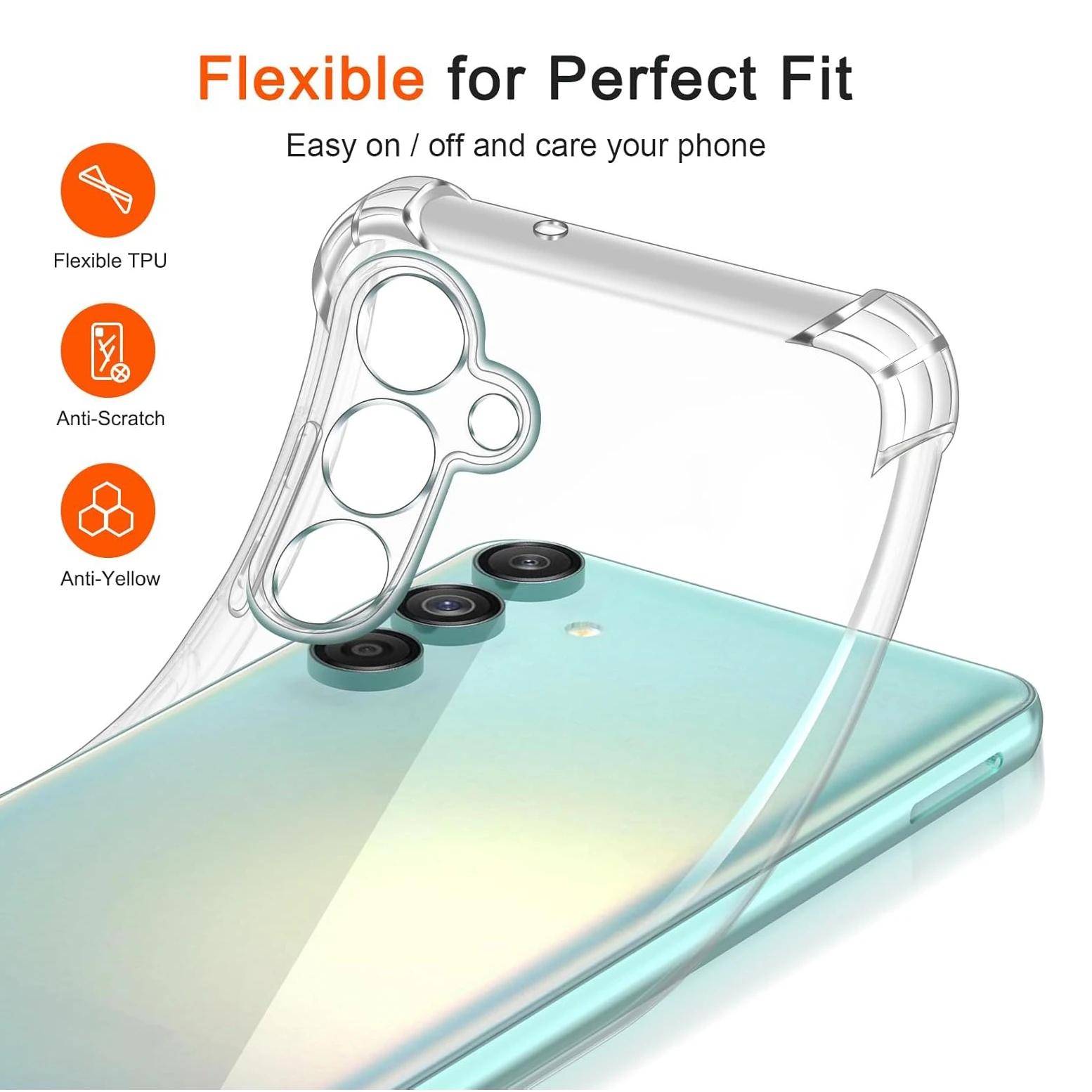 Shockproof Clear TPU Protective Phone Case for Samsung M34 5G (Clear)