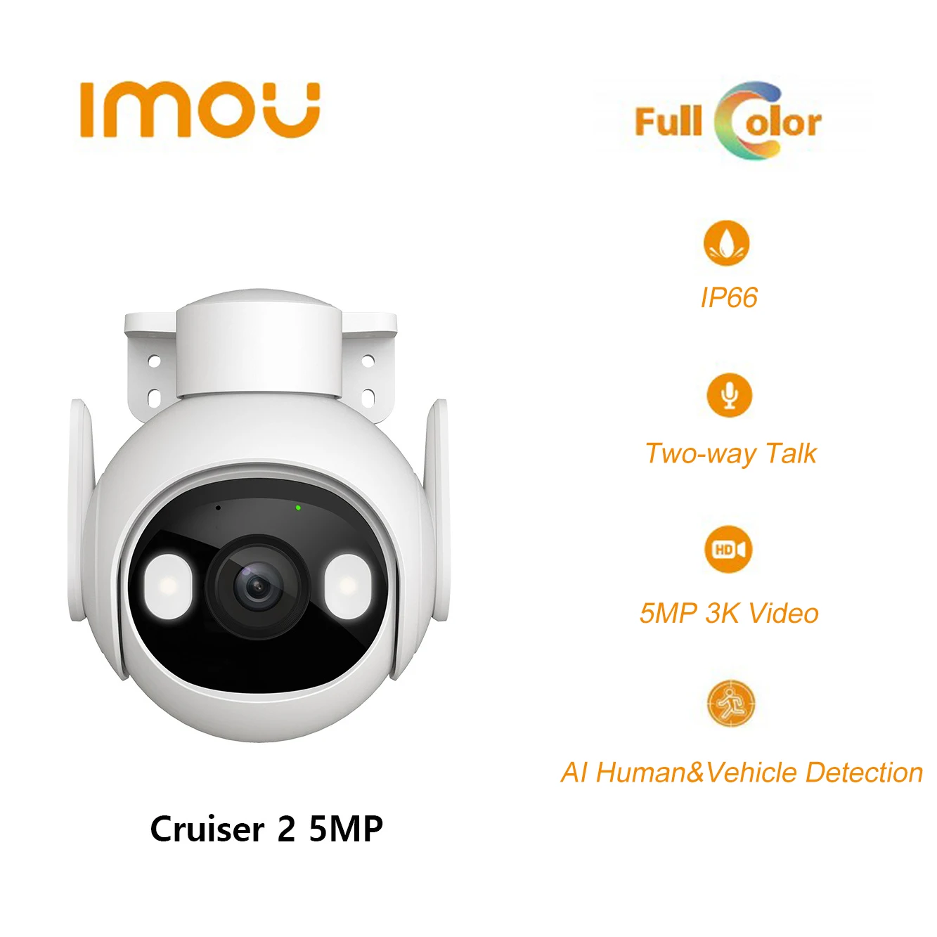 Imou Cruiser 2 5Mp Ip Kamera Kétirányú Beszélgetés Humán Észlelést Ip66 ...