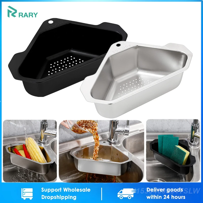 Triangular-Sink-Filter-Multipurpose-Fruit-Vegetable-Drainer-Basket-Hole ...